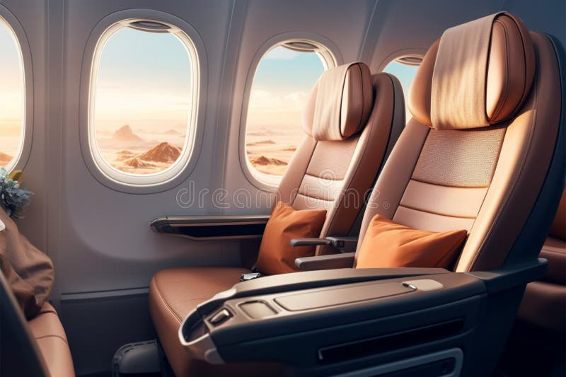 First Class Indulgence with Plush Seats for a Vacation of Luxury Stock ...