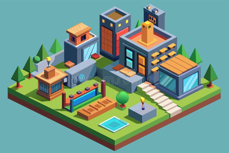 A First-class Isometric Illustration Featuring a Low Polygonal House ...