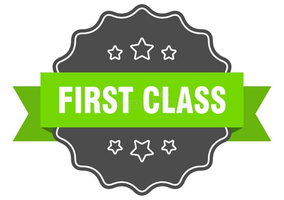 First class label stock vector. Illustration of ribbon - 160024320