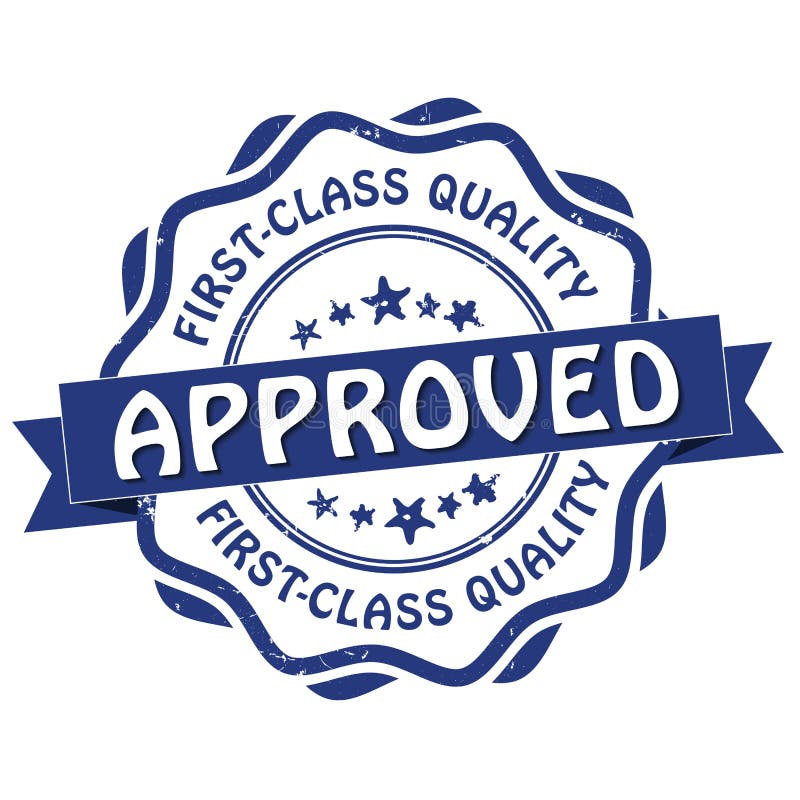 First Class Quality, Approved Grunge Printable Stamp Stock Vector ...