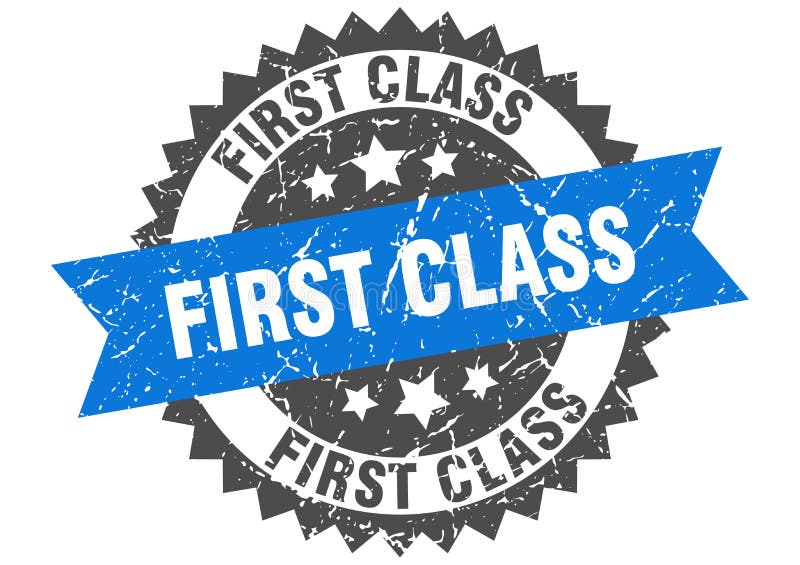 First class seal. stamp stock vector. Illustration of ribbon - 120978170