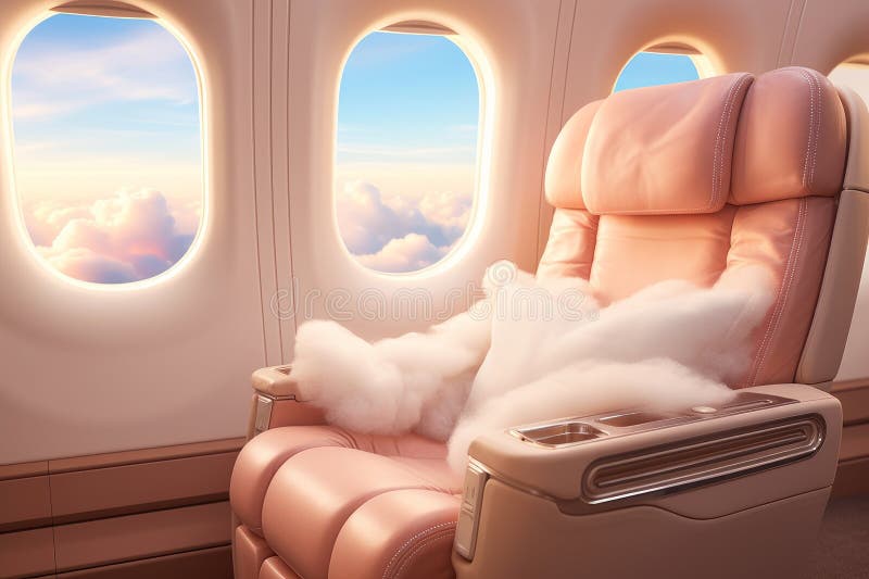 First Class Seat on an Airplane Generative AI Stock Illustration ...