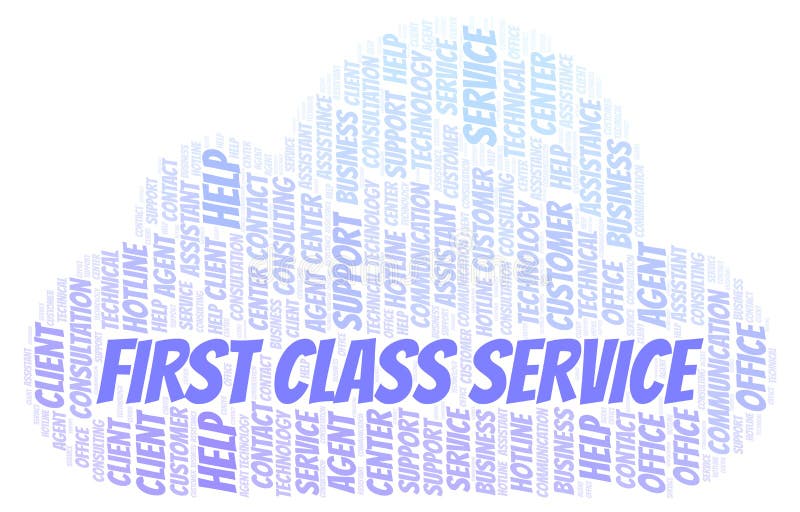 First Class Service Word Cloud. Stock Illustration - Illustration of ...