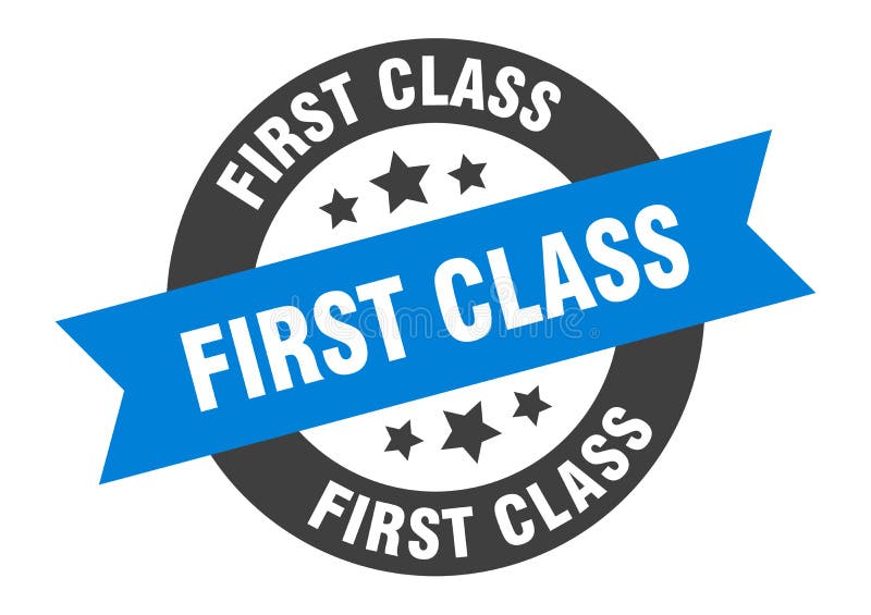 First class sign stock vector. Illustration of seal - 160380659
