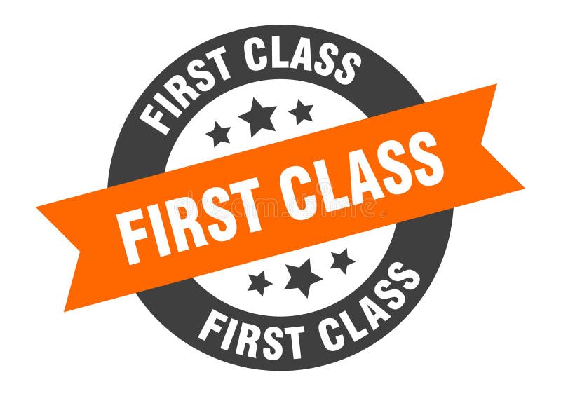 First class sign stock vector. Illustration of template - 160383027