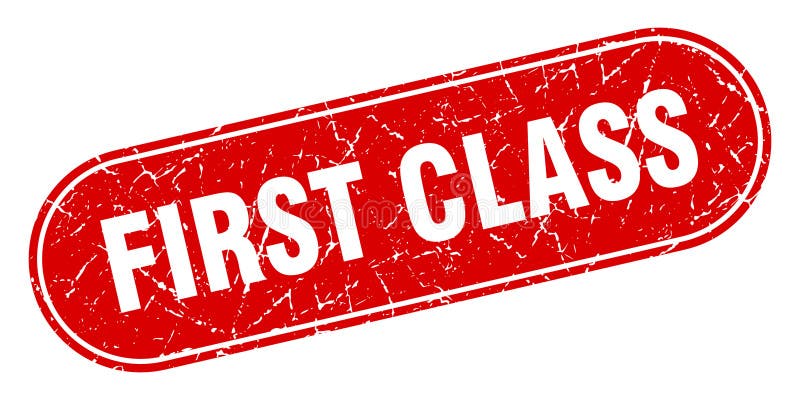 First class stamp stock vector. Illustration of round - 136894675