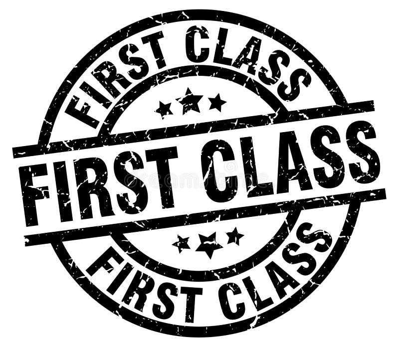 First class stamp stock vector. Illustration of round - 136894675