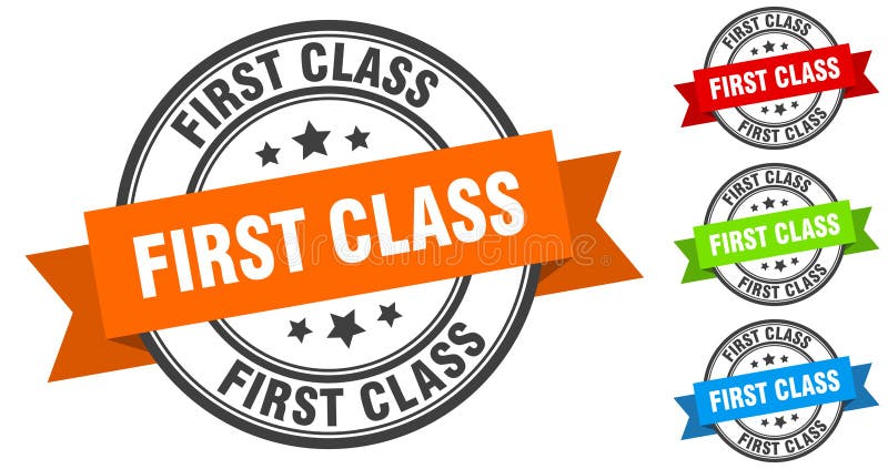 First class stamp stock vector. Illustration of round - 136894675