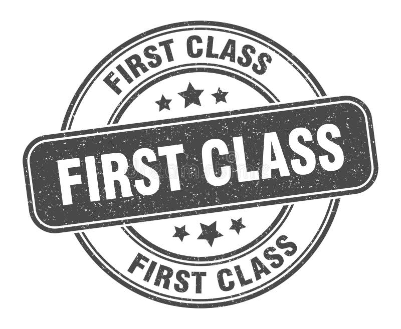 First Class Label, Stamp Calligraphic Stock Vector - Illustration of ...