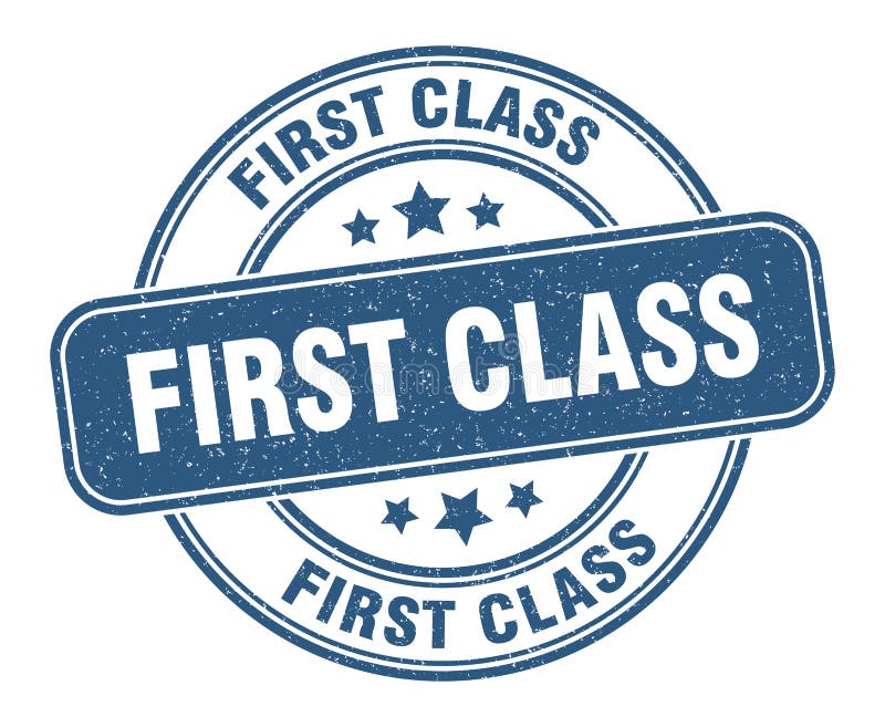 First class stamp stock vector. Illustration of round - 136894675