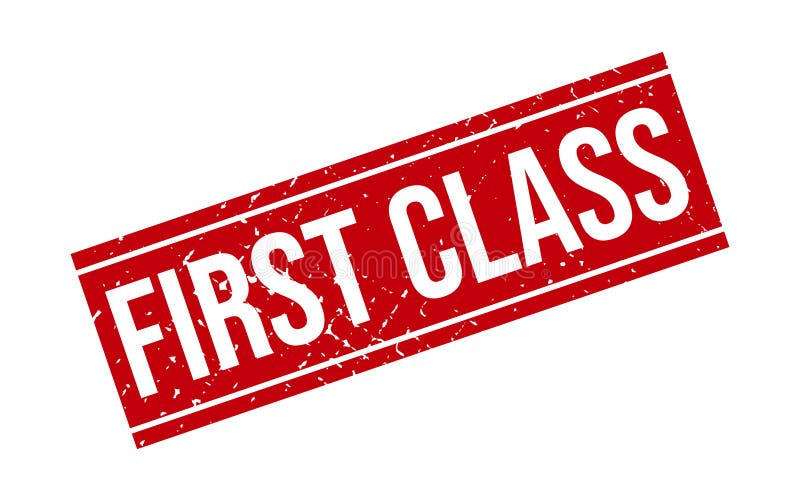 First Class Stamp Seal Vector Illustration Stock Vector - Illustration ...