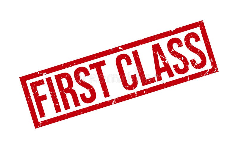 First Class Stamp Seal Vector Illustration Stock Vector - Illustration ...