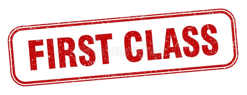 First Class Stamp. First Class Square Grunge Sign Stock Vector ...