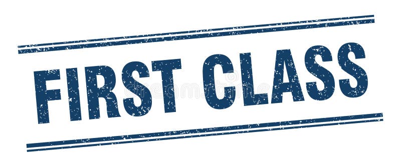 First Class Stamp. First Class Square Grunge Sign Stock Vector ...