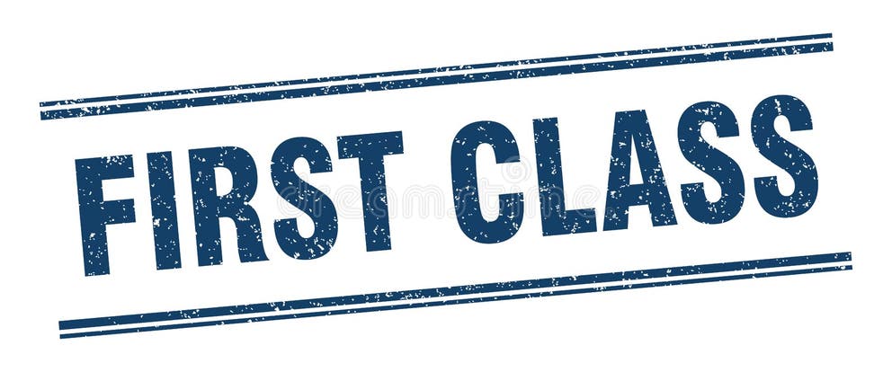 First Class Stamp. First Class Square Grunge Sign Stock Vector ...