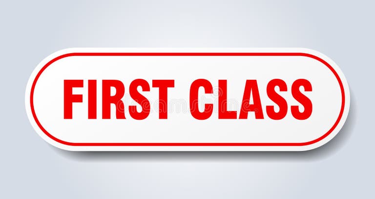 First class sticker. stock vector. Illustration of template - 158775159