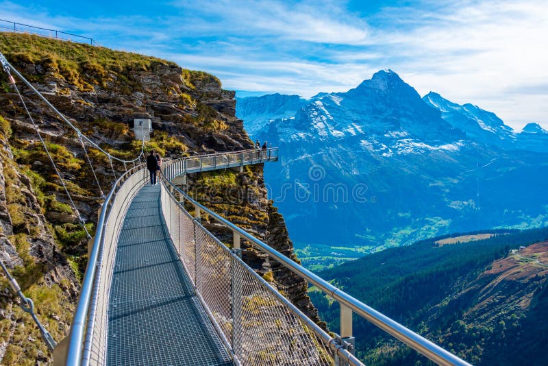 First Cliff Walk in Swiss Alps Stock Image - Image of scenery, jungfrau ...