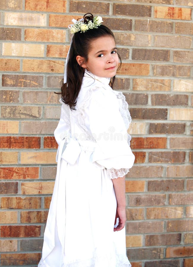 First communion 1 stock image. Image of attractive, feminine - 9364429