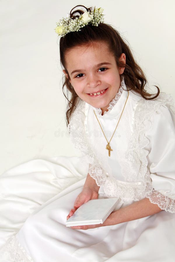 First communion 3 stock photo. Image of attractive, feminine - 9364458