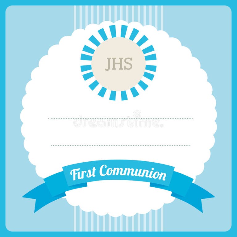 First Communion Card Design Stock Vector - Illustration of design, holy ...