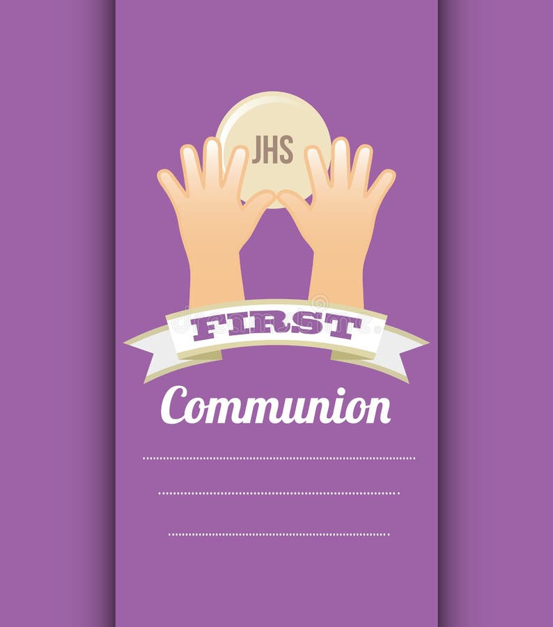 First Communion Card Design Stock Vector - Illustration of christian ...
