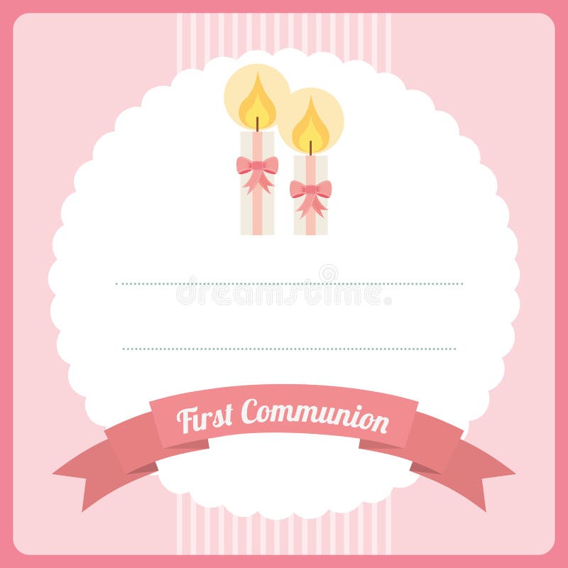 First Communion Card Design Stock Vector - Illustration of christian ...
