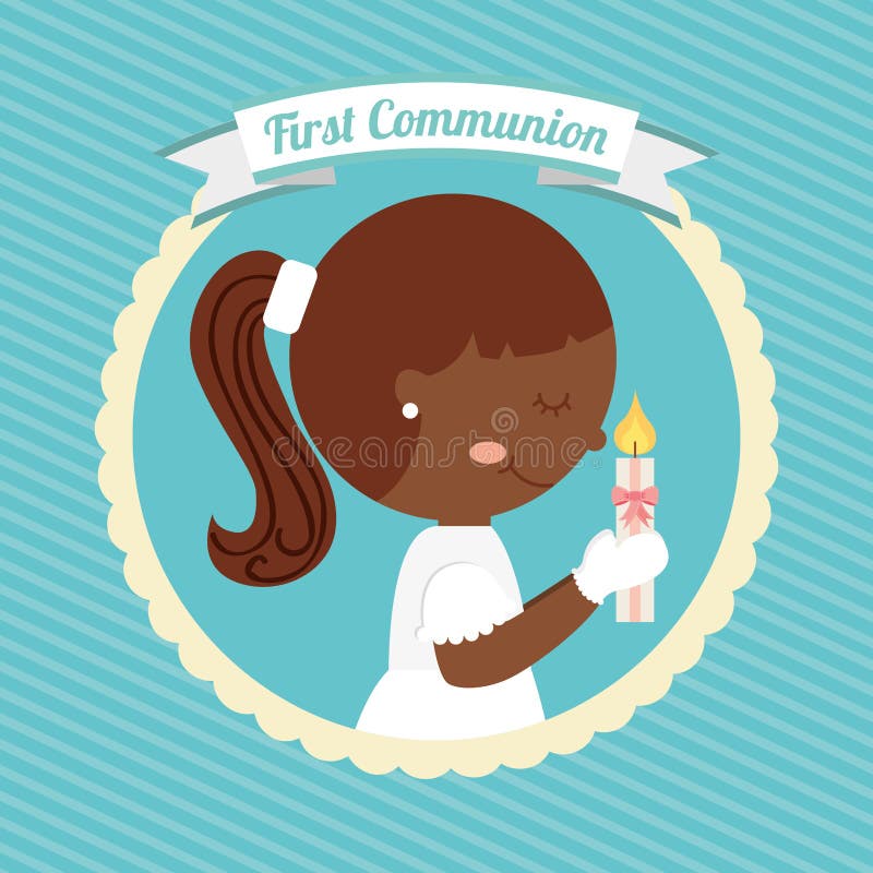 First Communion Card Design Stock Vector - Illustration of communion ...