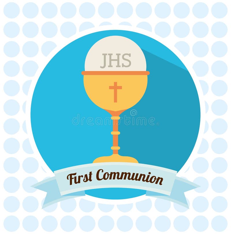 First Communion Card Design Stock Vector - Illustration of holy ...