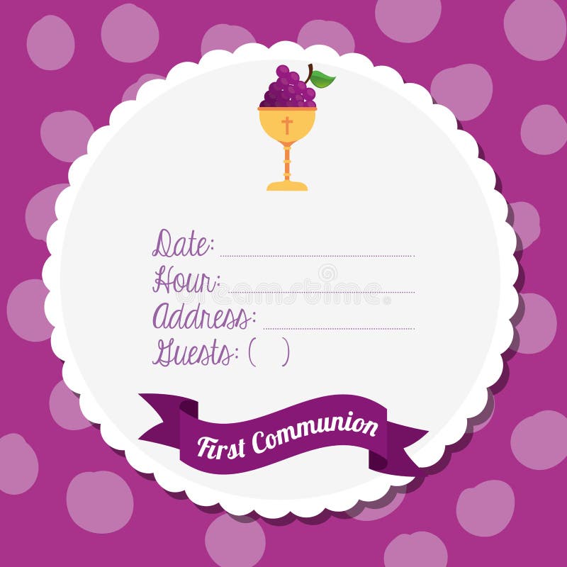 First Communion Card Design Stock Vector - Illustration of confirmation ...