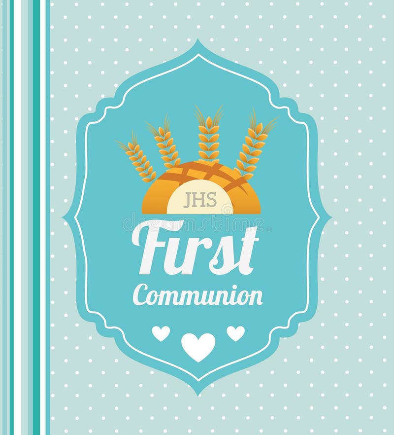 First Communion Card Design Stock Vector - Illustration of catholic ...
