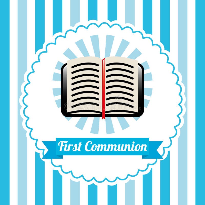 First Communion Card Design Stock Vector - Illustration of bible ...
