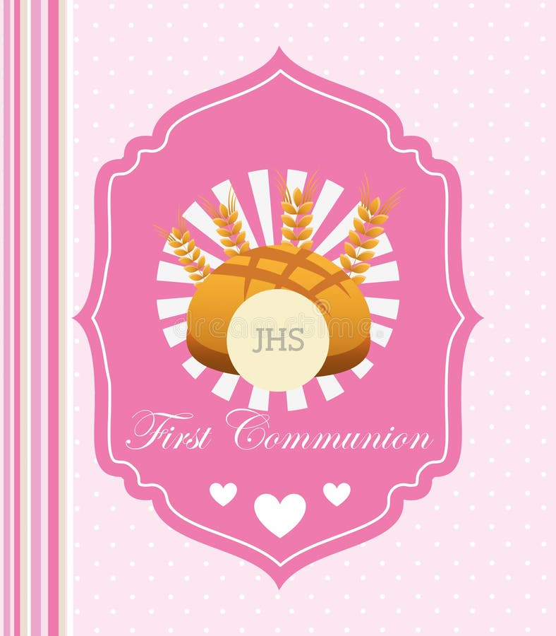 First Communion Card Design Stock Vector - Illustration of communion ...