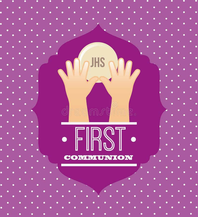 First Communion Card Design Stock Vector - Illustration of frame ...