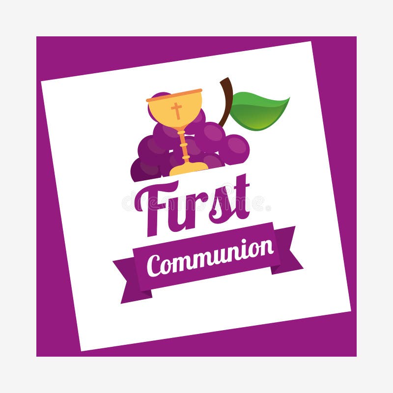 First Communion Card Design Stock Vector - Illustration of christening ...