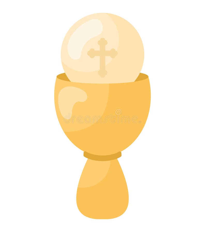 First Communion Chalice and Host Stock Vector - Illustration of ...
