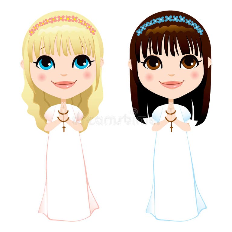 Cartoon First Communion Girl Stock Illustrations – 487 Cartoon First ...