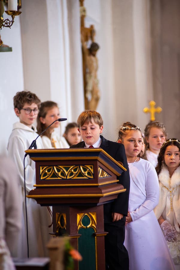 First communion service editorial stock image. Image of brother - 383731899