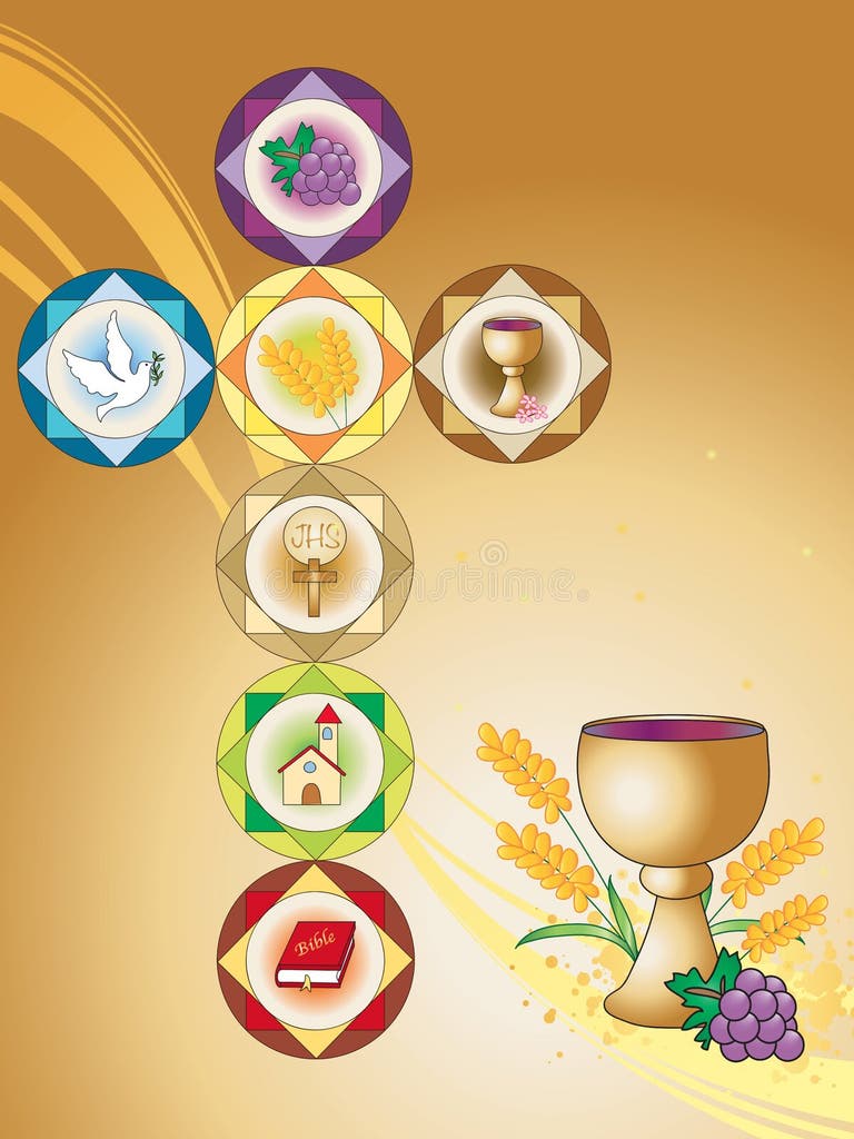 First Communion Symbols Stock Illustrations – 608 First Communion ...
