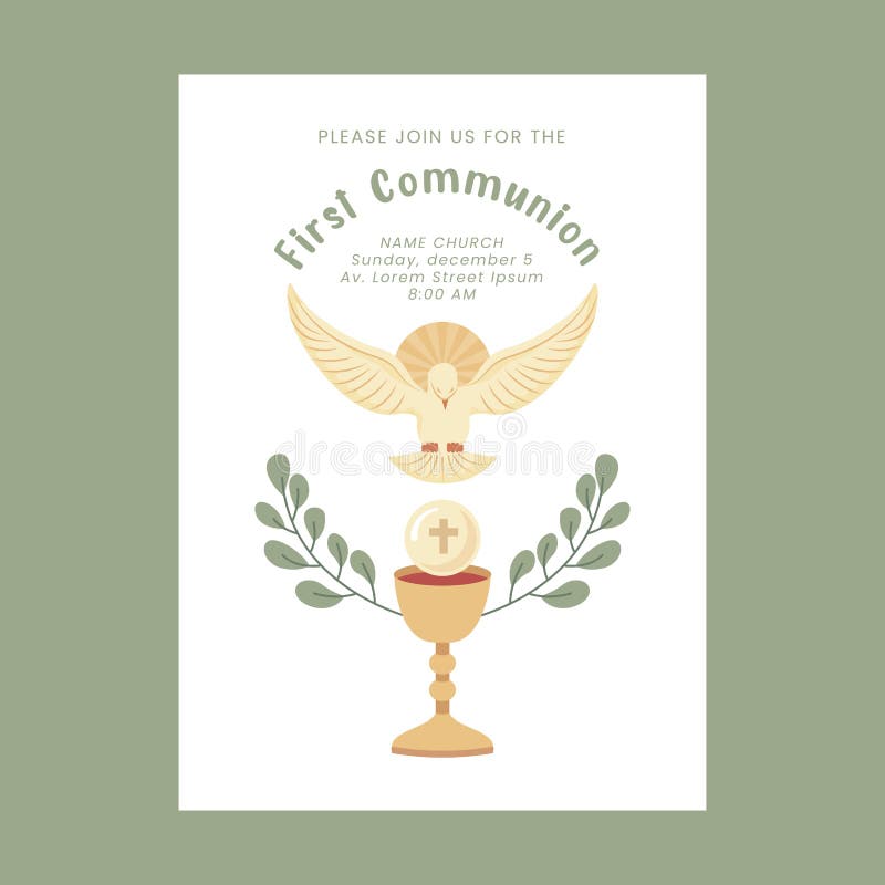 First communion vector stock vector. Illustration of cartoon - 258659867