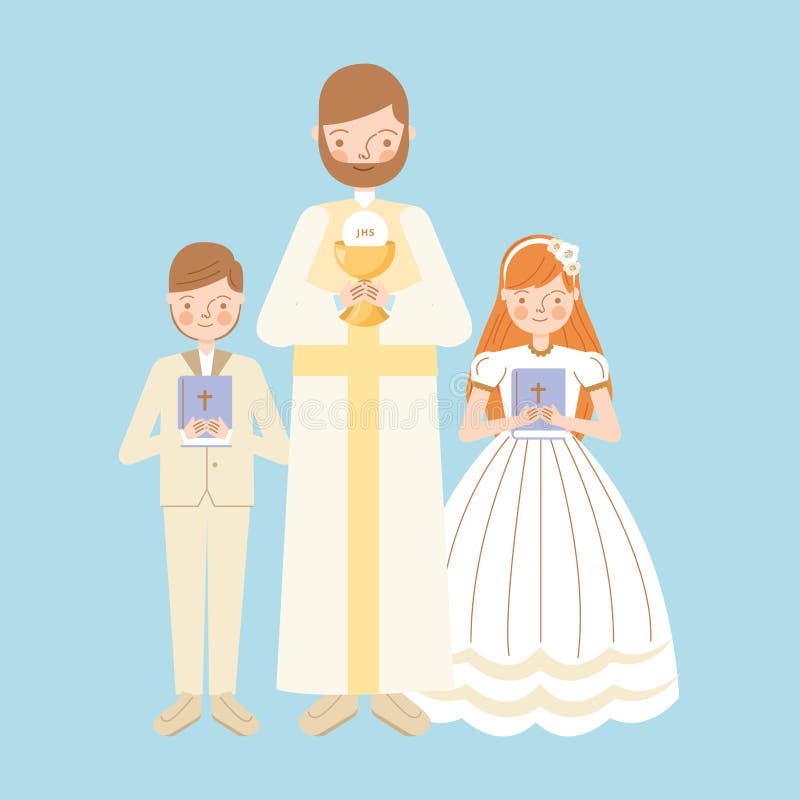 First communion. vector stock vector. Illustration of catholic - 185400340