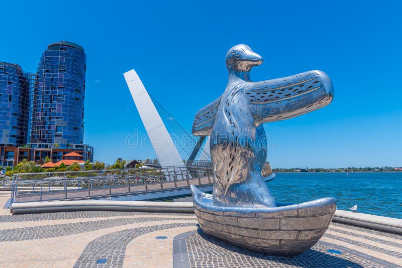 First Contact Sculpture in Perth, Australia Editorial Stock Image ...