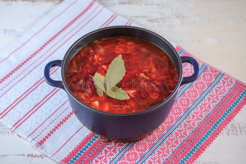 First course, soup borsch stock image. Image of summer - 118254615