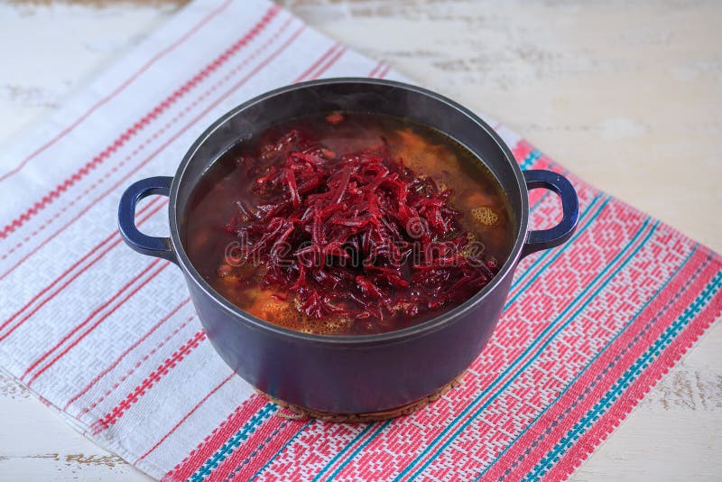 First course, soup borsch stock photo. Image of dish - 118254828