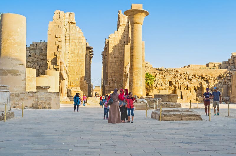 The First Courtyard of Karnak Temple Editorial Stock Image - Image of ...