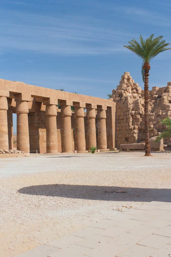 The First Courtyard of the Temple at Karnak Stock Image - Image of ...