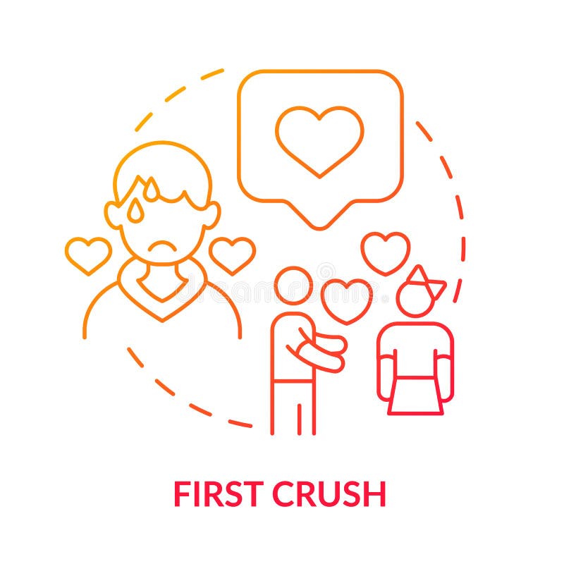 First Crush Red Gradient Concept Icon Stock Vector - Illustration of ...