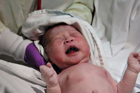 First cry of a baby stock photo. Image of check, healthcare - 1483656