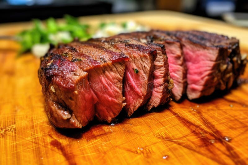First Cut into a Just-grilled Steak Stock Photo - Image of grilling ...