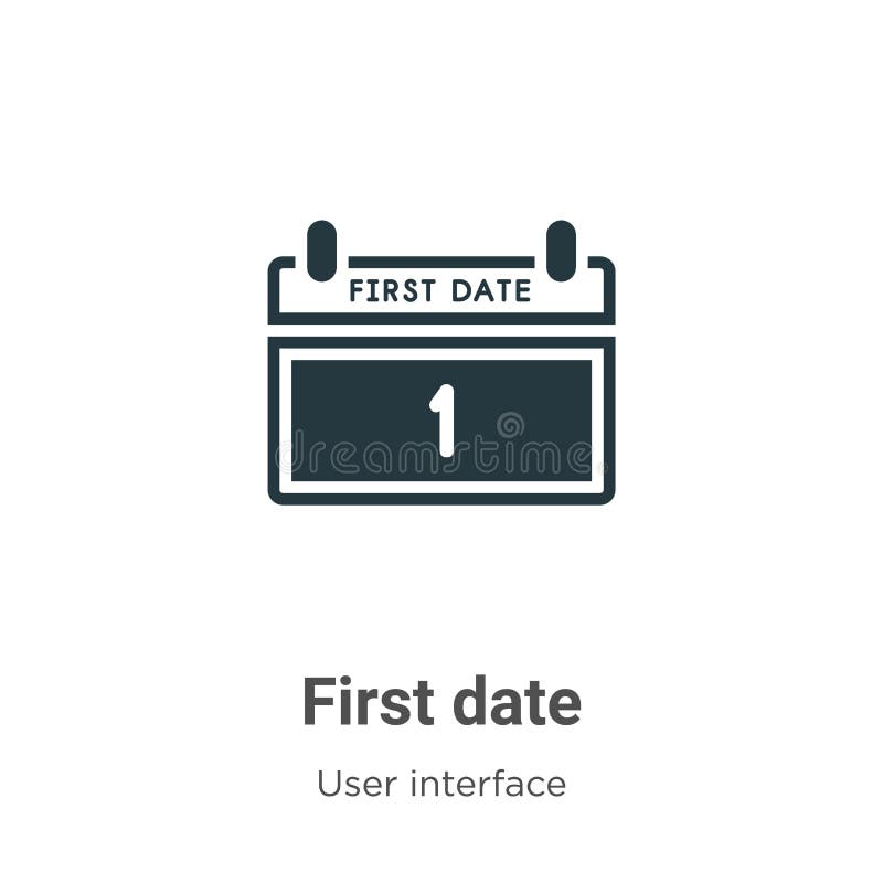 First Date Vector Icon on White Background. Flat Vector First Date Icon ...