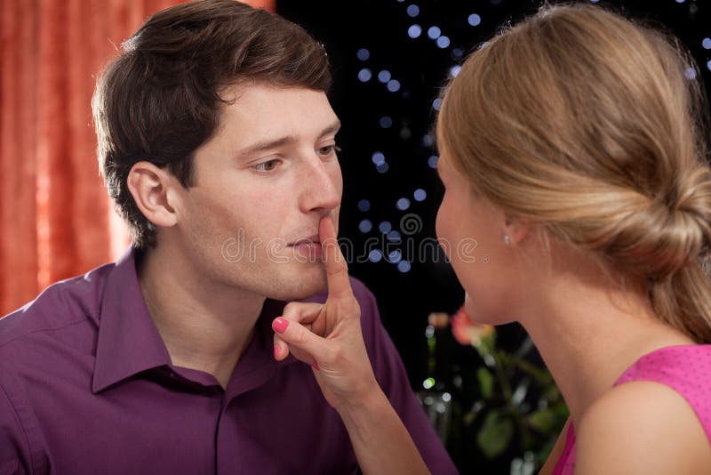 Man and Woman First Date. Handshake Greeting. Stock Image - Image of ...